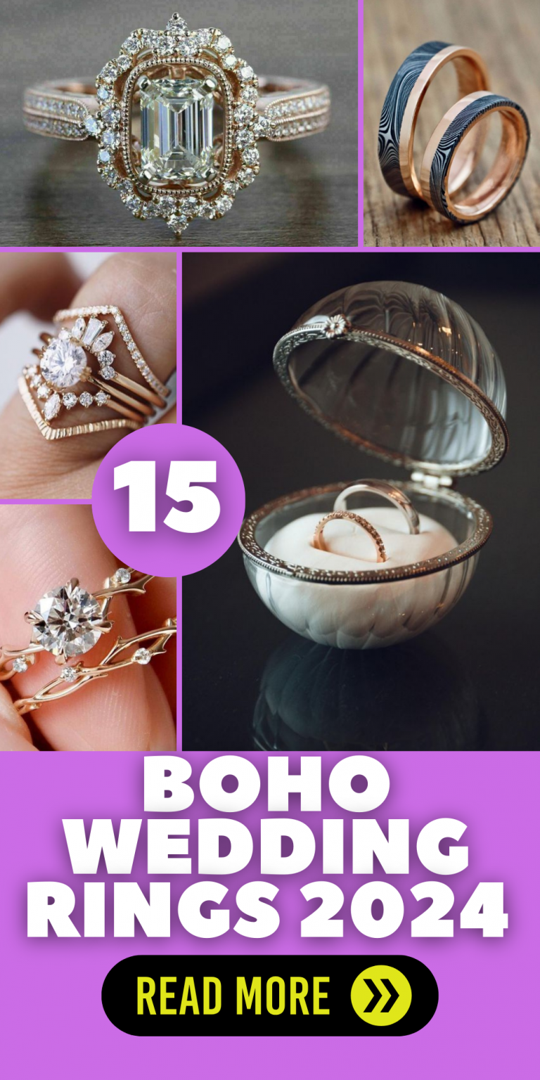 Boho Wedding Rings 2024: Unique Engagement Sets, Silver, Rose Gold, Men ...