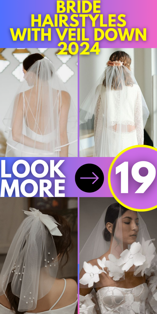 2024 Bride Hairstyles with Veil Down: Curly, Updo, and Short Hair Wedding Styles