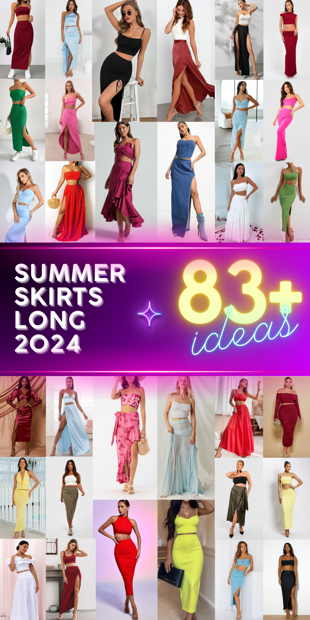 2024 Long Summer Skirts: Cute Floral Outfit Ideas, White, Black Denim ...