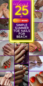 Simple Summer Toe Nails for Beach: Vacation-Themed Designs in Bright Colors