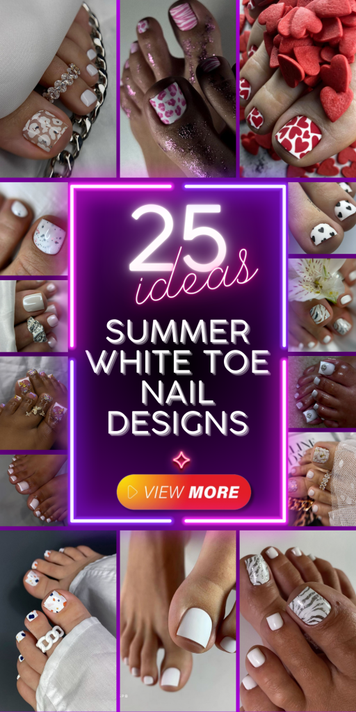 25 Summer White Toe Nail Designs: Matching Ideas for Pedicures