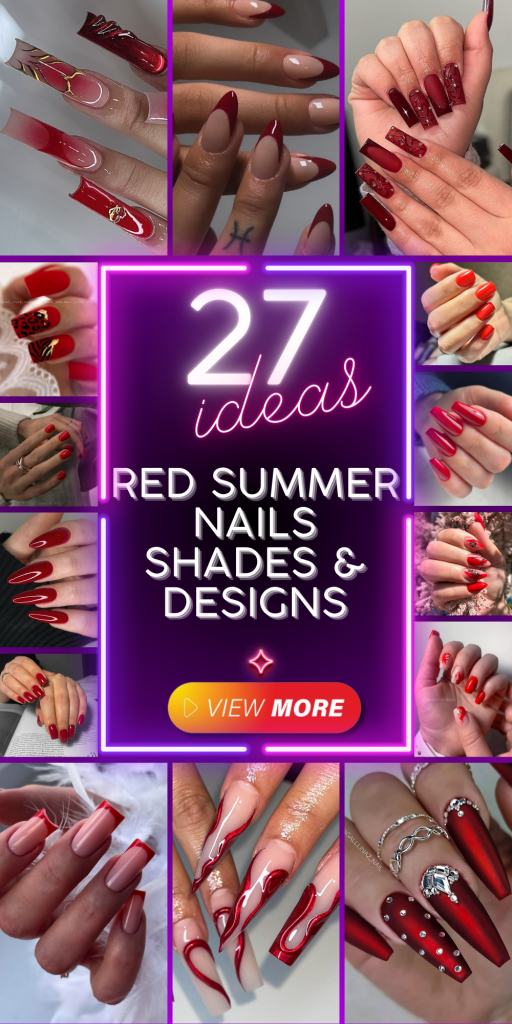 27 Ideas for Red Summer Nails: Explore Shades, Designs, and Trends!