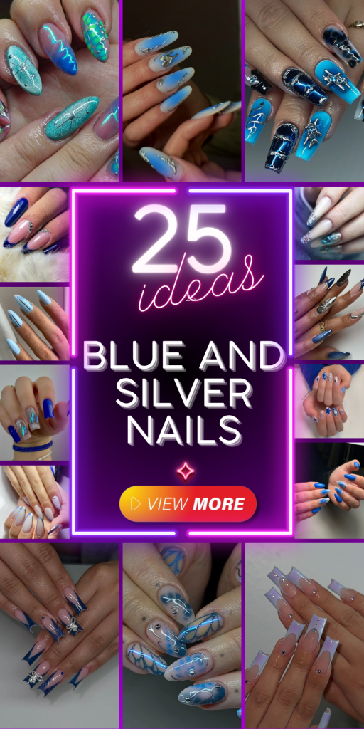 25 Blue and Silver Nails Ideas: Royal, Midnight, Pastel, and More Designs