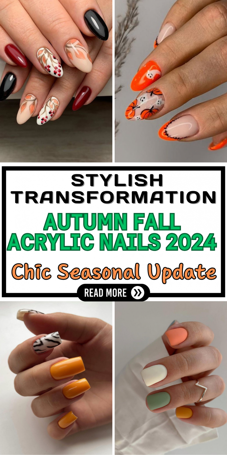 27 Autumn Fall Acrylic Nail Ideas 2024: Classy, Themed, and Fun Designs ...