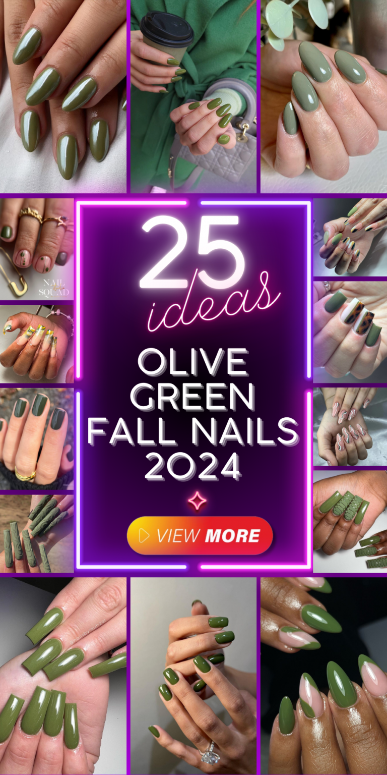 25 Olive Green Fall Nails 2024 Ideas: Matte, Chrome, and Aesthetic ...