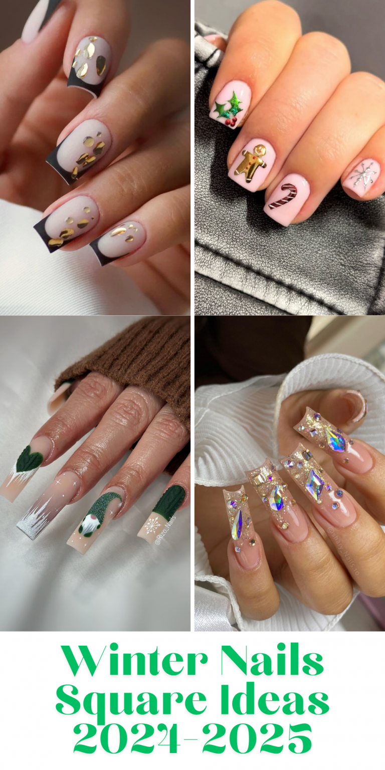 25 Winter Square Nails Ideas for 2024-2025 - Fall Update 2025