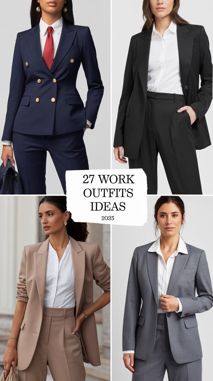 27 Work Outfits Ideas 2025: Stylish Women Office Wear for Every Season and Day of the Week
