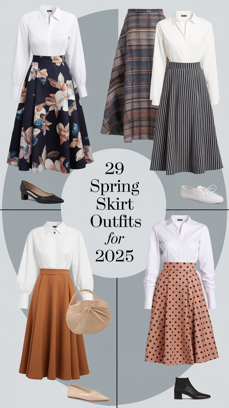 29 Trendy Spring Skirt Outfits for Women in 2025: Work, School, Casual ...