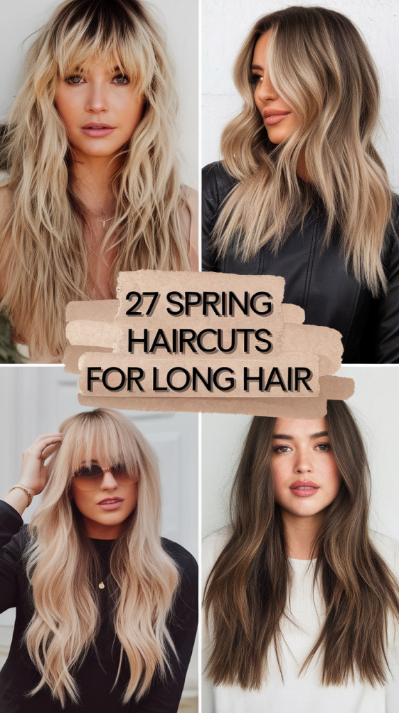 Best Spring Haircuts for Long Hair with Bangs, Layers, and Face-Framing ...