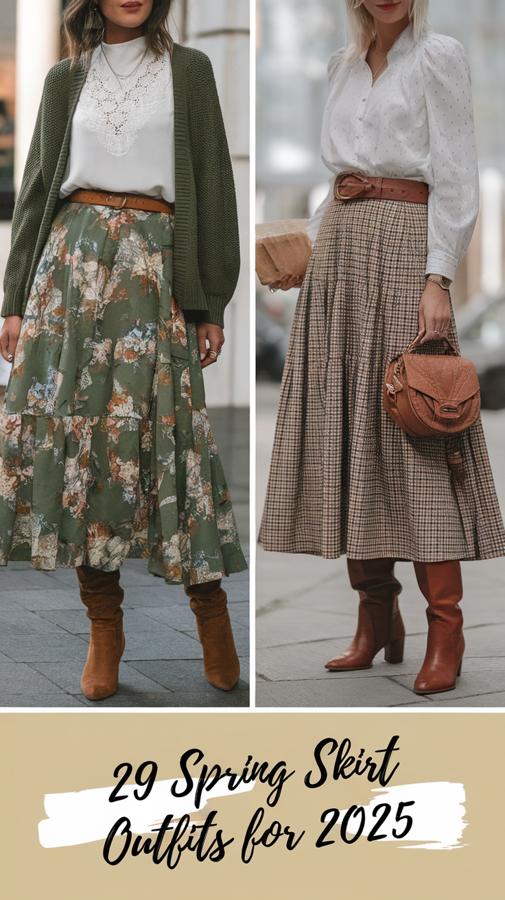29 Trendy Spring Skirt Outfits for Women in 2025: Work, School, Casual ...