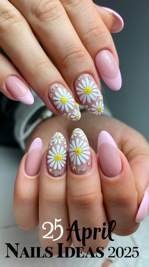 April Nails Ideas 2025 – Trendy Simple Pink, Blue, and Chrome Gel ...