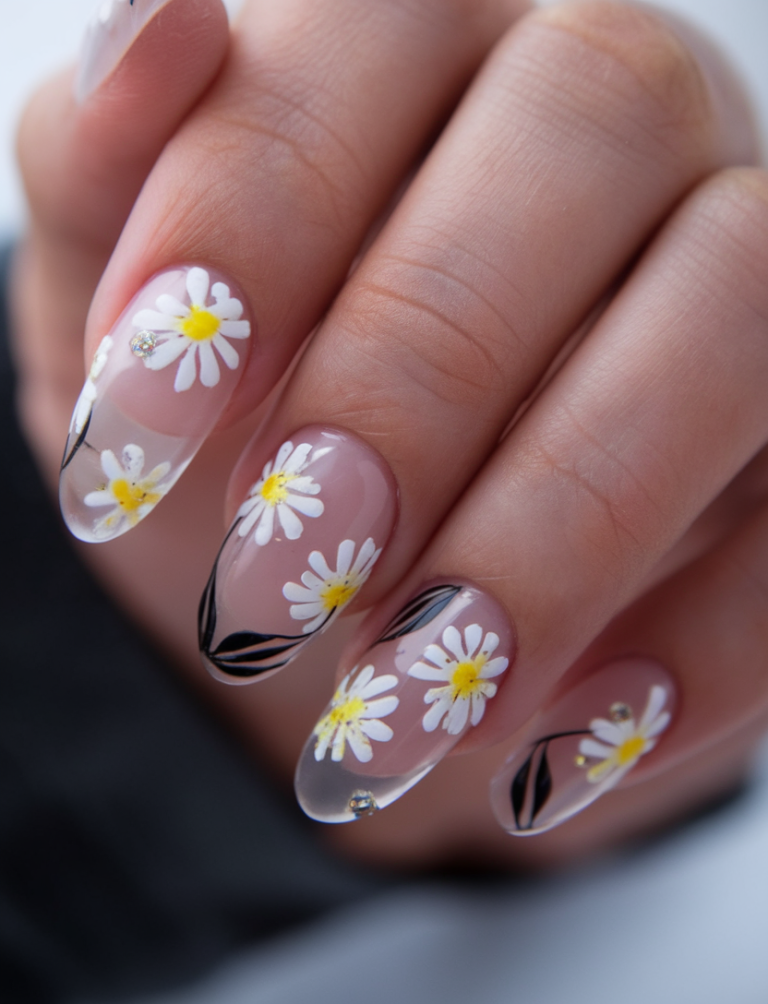 April Nails Ideas 2025 – Trendy Simple Pink, Blue, and Chrome Gel ...
