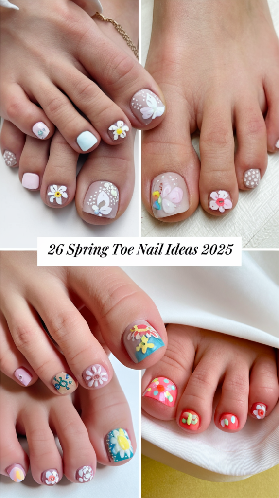 26 Spring Toe Nail Ideas 2025 – Trendy Polish Colors, Designs, and ...