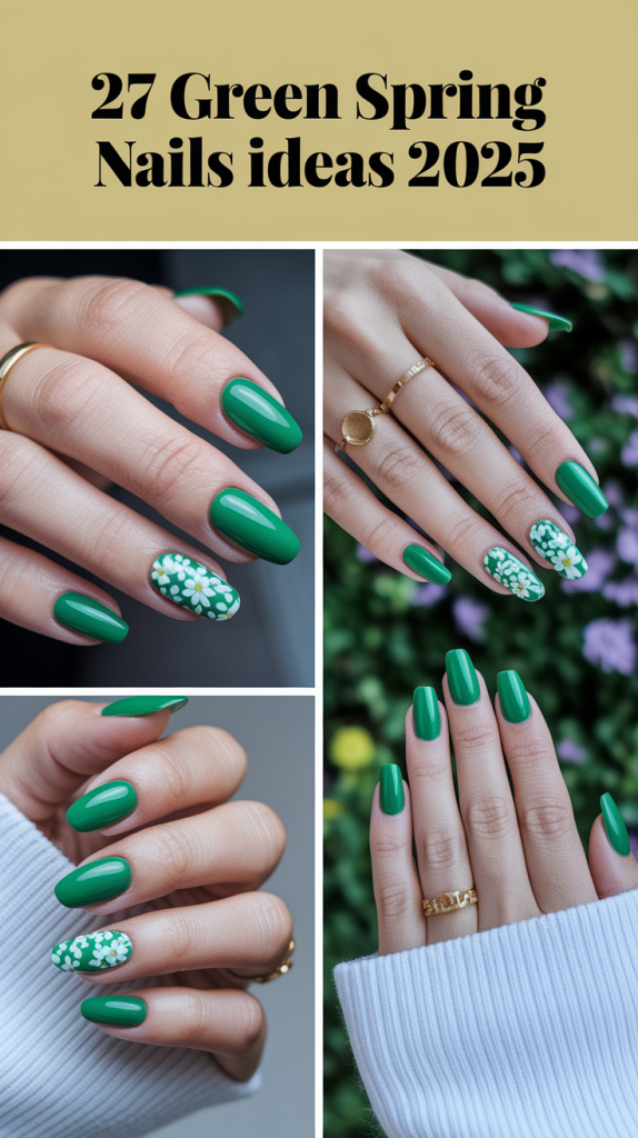 27 Green Spring Nails Ideas 2025 – Trendy Almond Shape, Simple and ...
