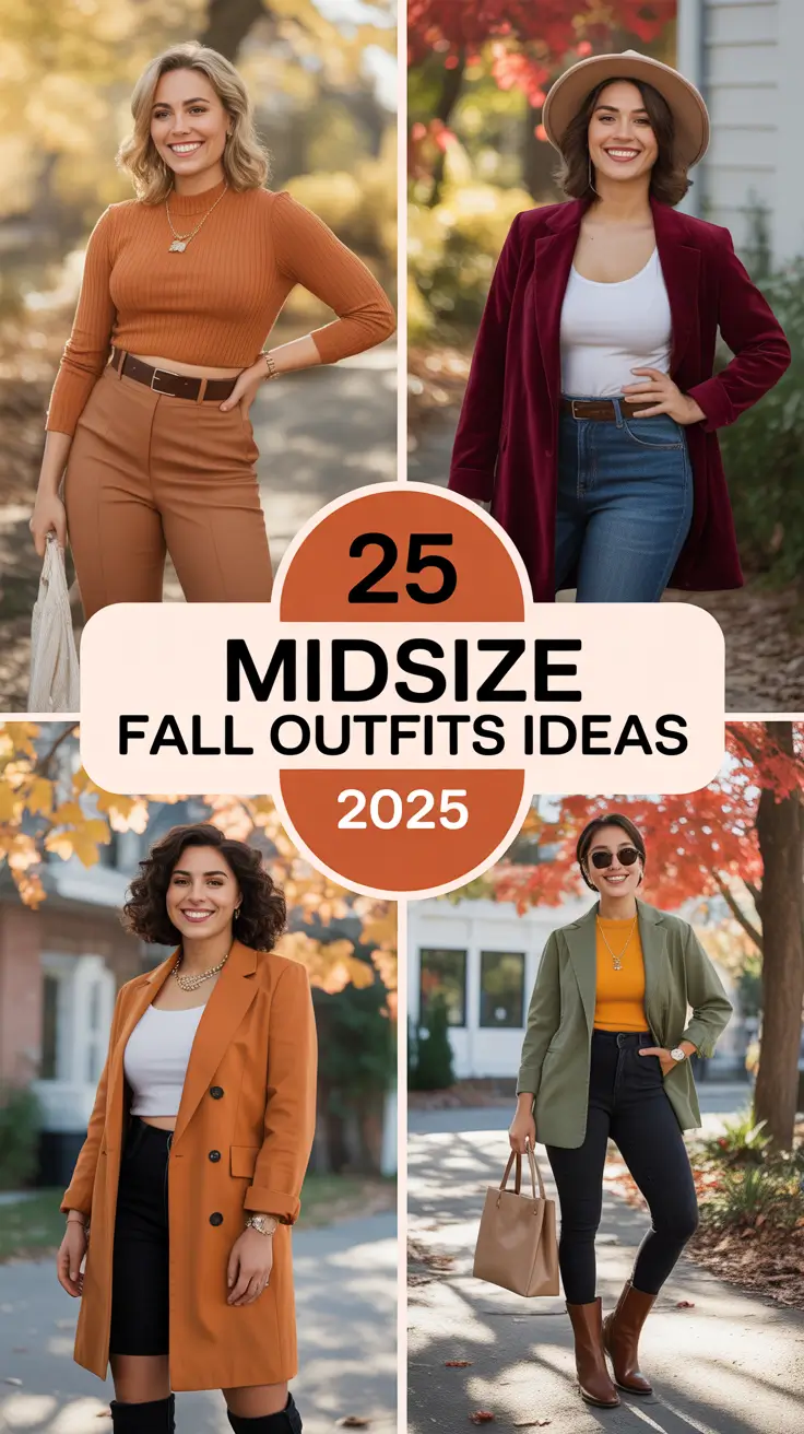 Midsize Fall Outfits Ideas 2025 for Size 12 & Petite Women