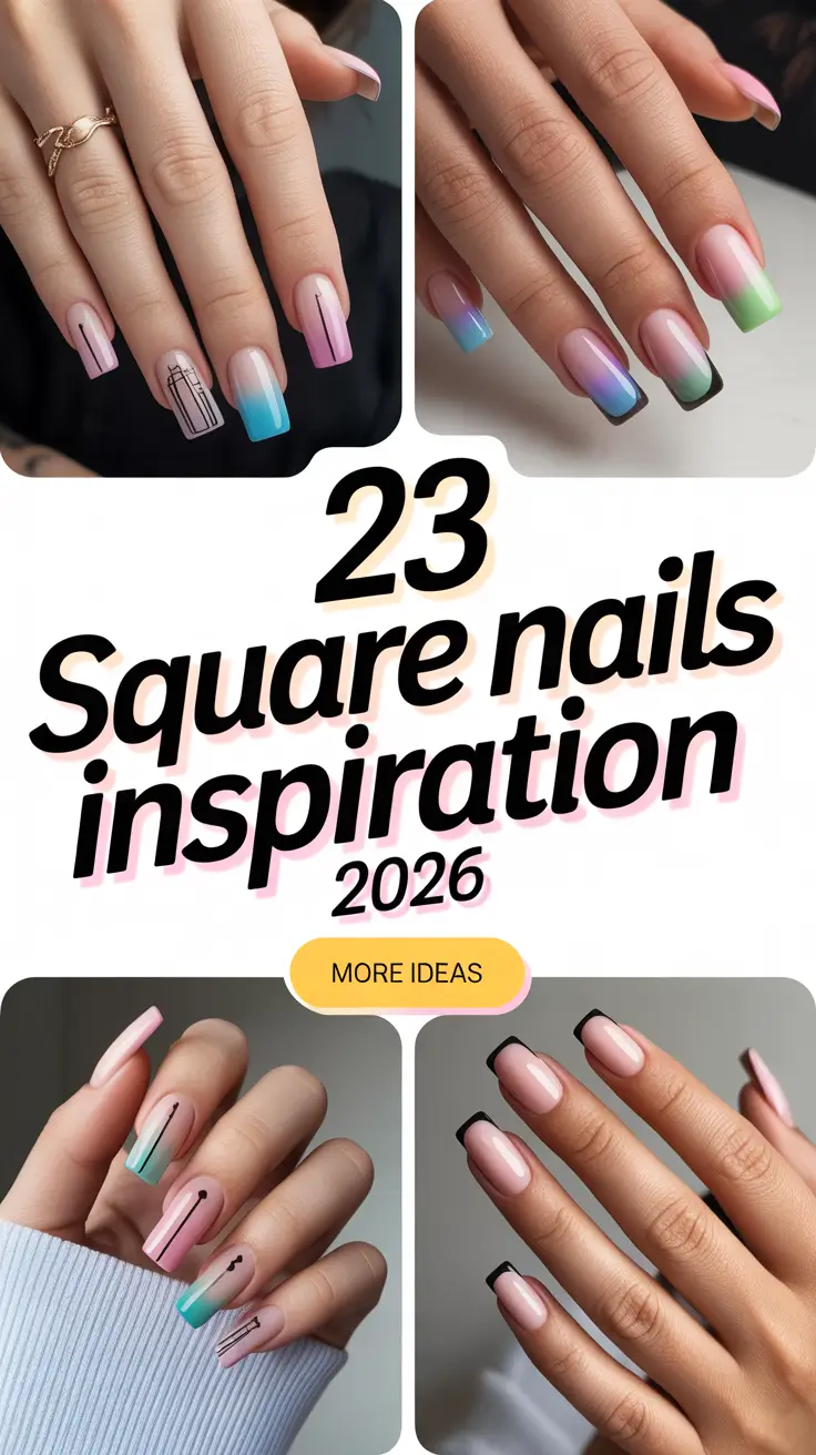 Square Nails Inspiration 2026 Trendy Designs Ideas and Modern Inspo