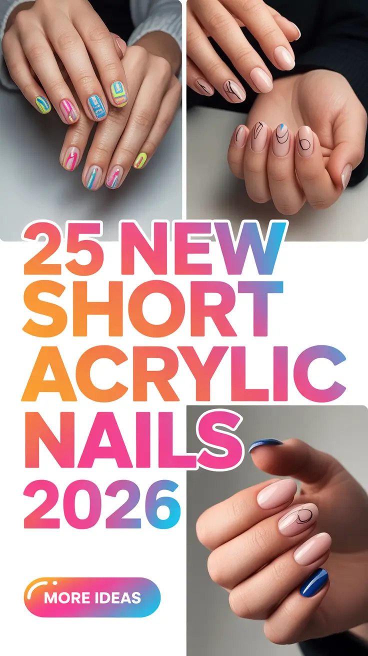 New Short Acrylic Nails 2026 Cute Short Acrylic Designs and Trendy Ideas