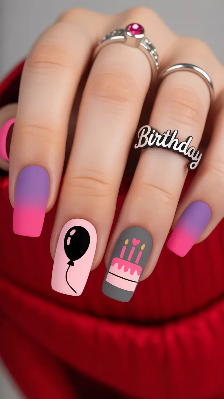 Birthday Nail Designs 2026 - Trendy Set Ideas for Pink, Gold, and Cute ...