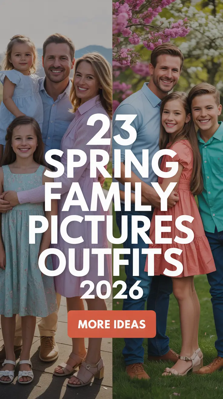 Spring Family Pictures Outfits 2026 - Casual Outdoor Ideas in Neutral ...