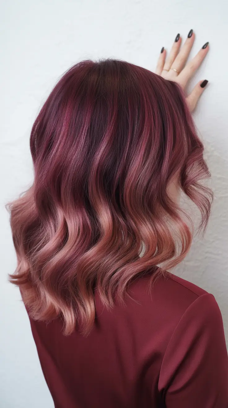 Elegant Spring Maroon Hair Color 2026 - Burgundy Ombre Ideas for Spring